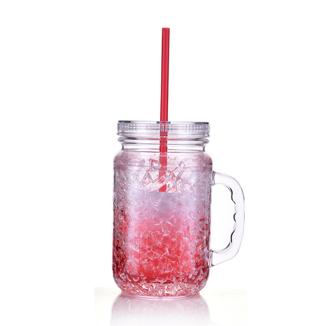 Double Wall Freezer Mason Jar, Freezable Gel Shot Glasses, Ice Cup with ...
