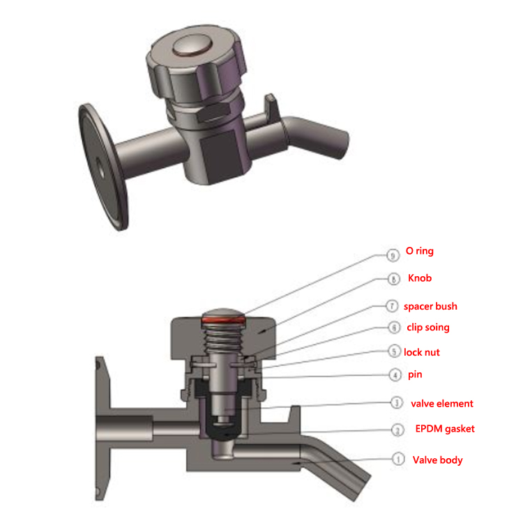 Sanitary Stainless Steel Beer Brewing Sample Valve from China ...