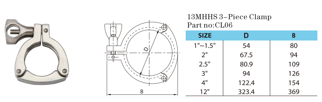 Heavy Duty Sanitary Three Segment Clamps from China manufacturer ...