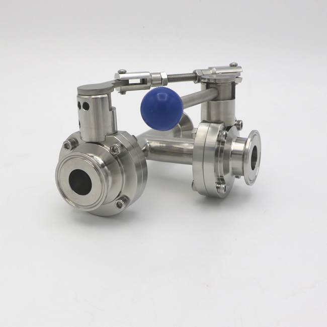 3 Way Butterfly Valves with linkage level from China manufacturer ...